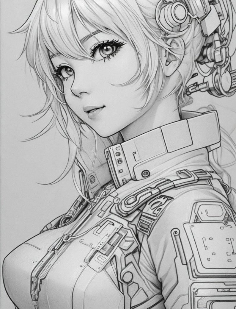 10 Cyberpunk Coloring Pages Printable Coloring Book - Etsy