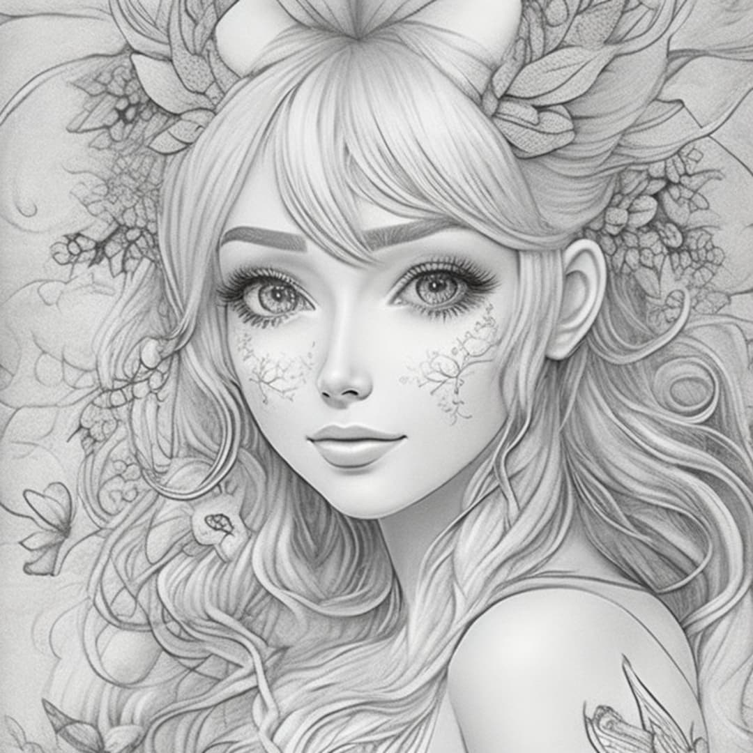 Fantasy Fairy Coloring Book - Adults Kids Coloring Pages - Pages 10 ...