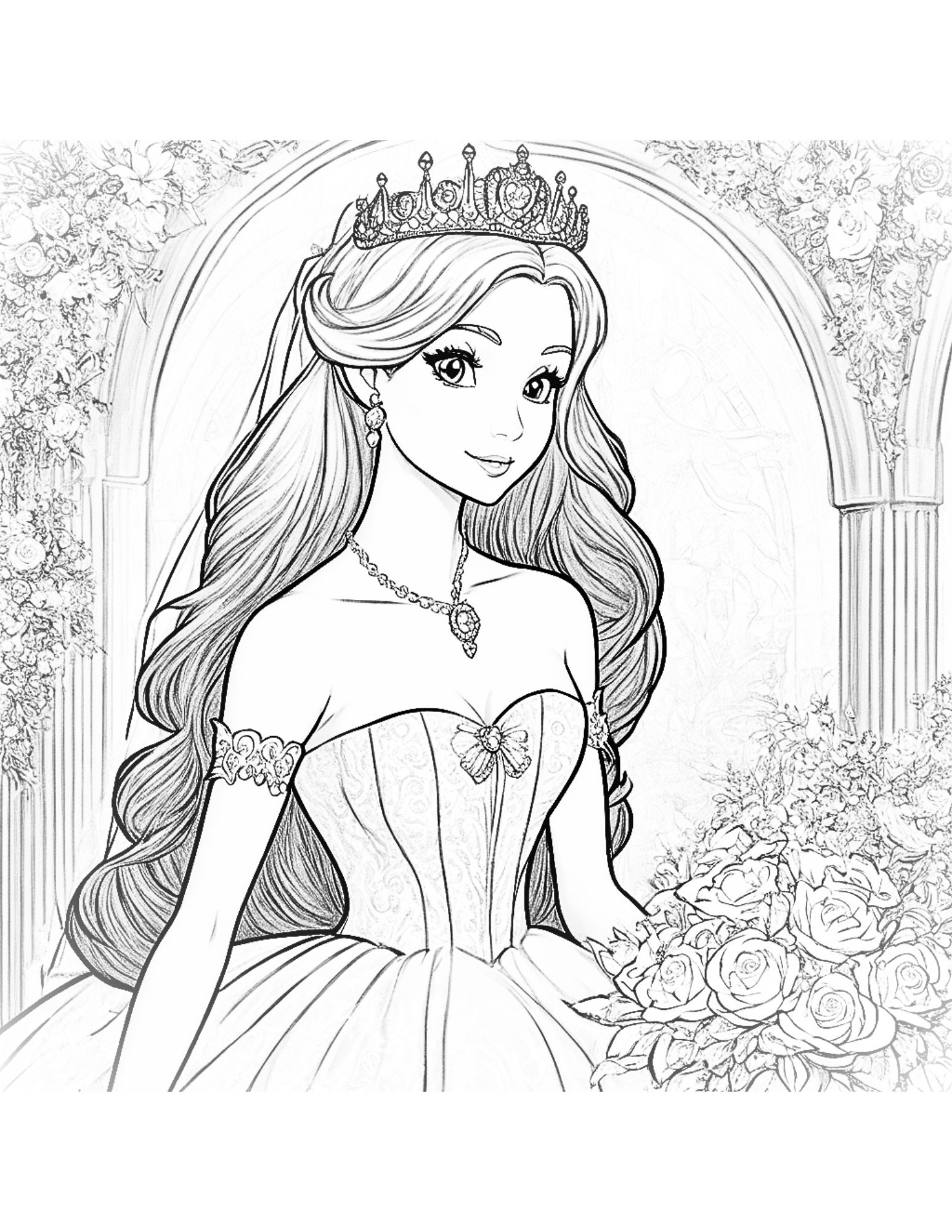 Wedding Coloring Book, Princess Wedding Coloring Pages, Weeding ...