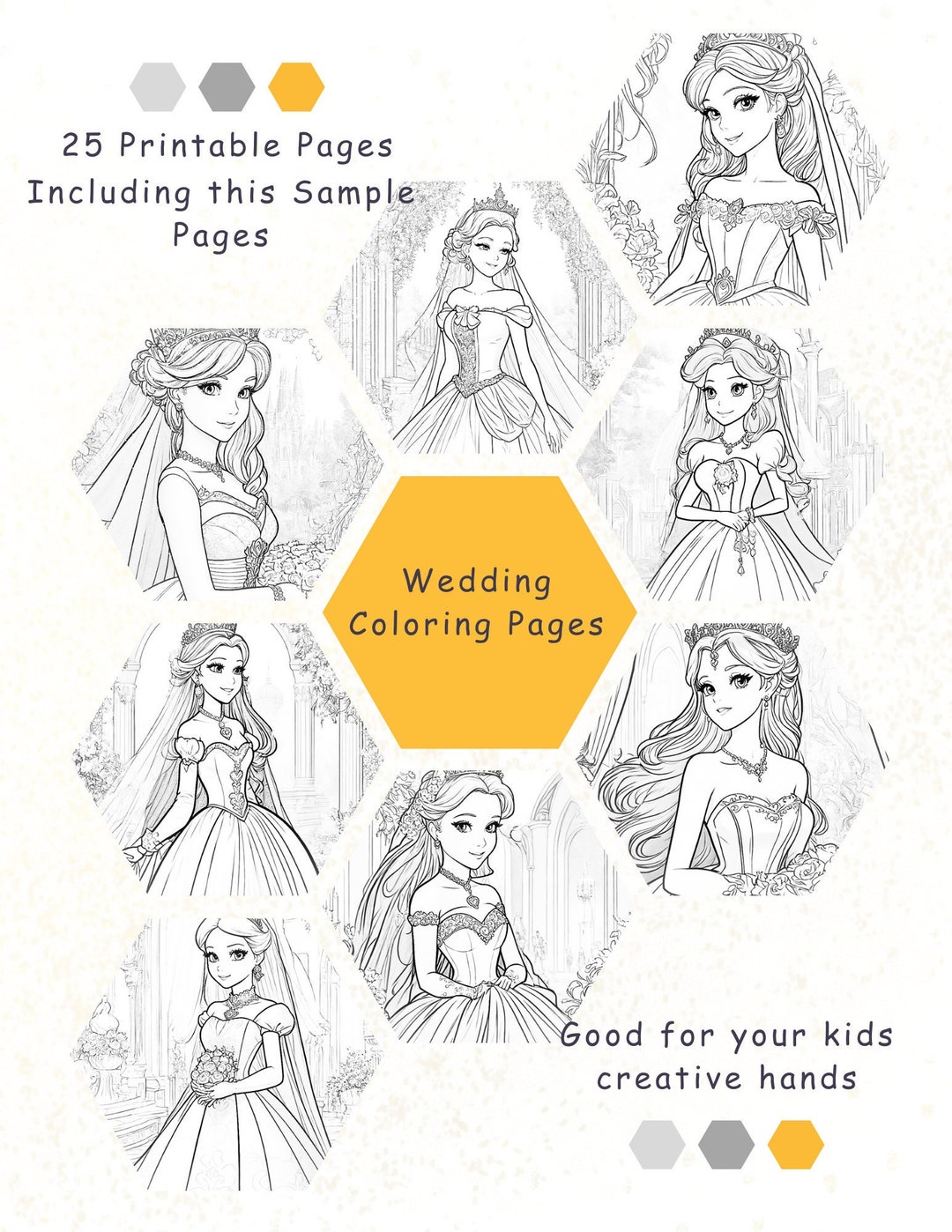 Wedding Coloring Book Princess Wedding Coloring Pages - Etsy