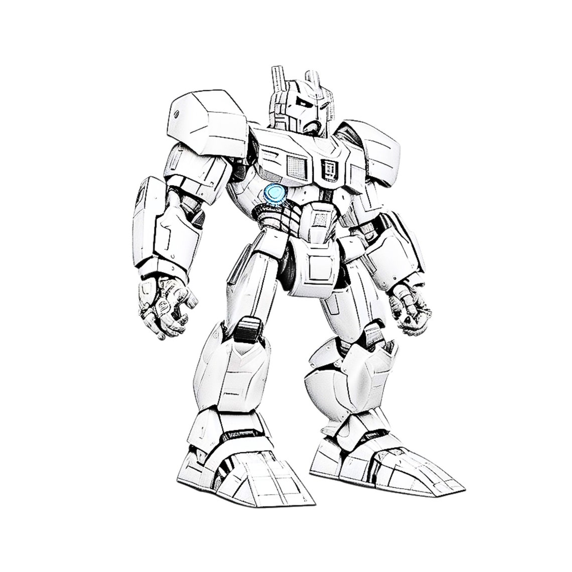 Robot Coloring Pages for Kids: 22 Copy Mecha Printable Pages, Instant ...