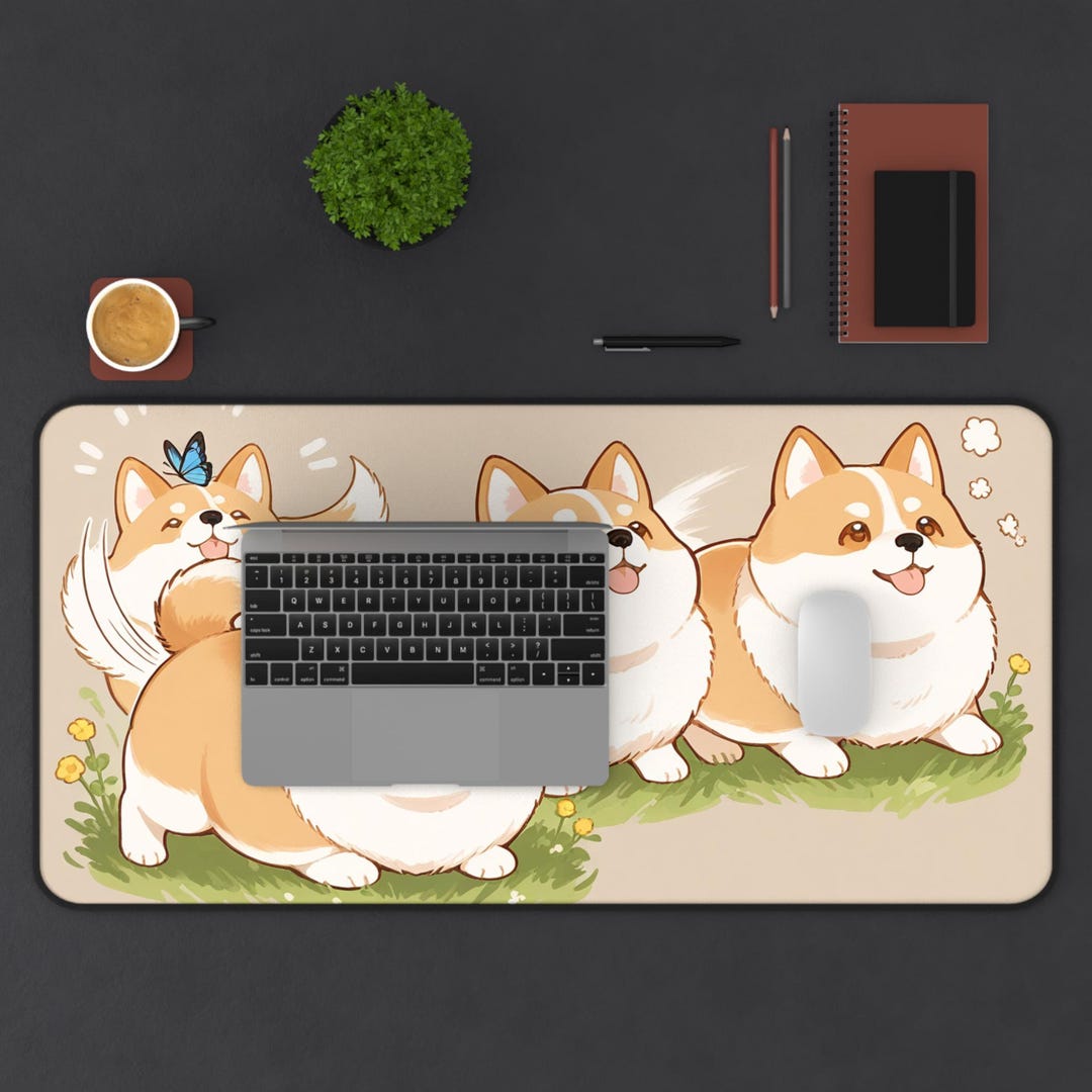 Cute Corgi Desk Mat, Adorable Pet Mouse Pad, Office Decor, Gift for Dog ...