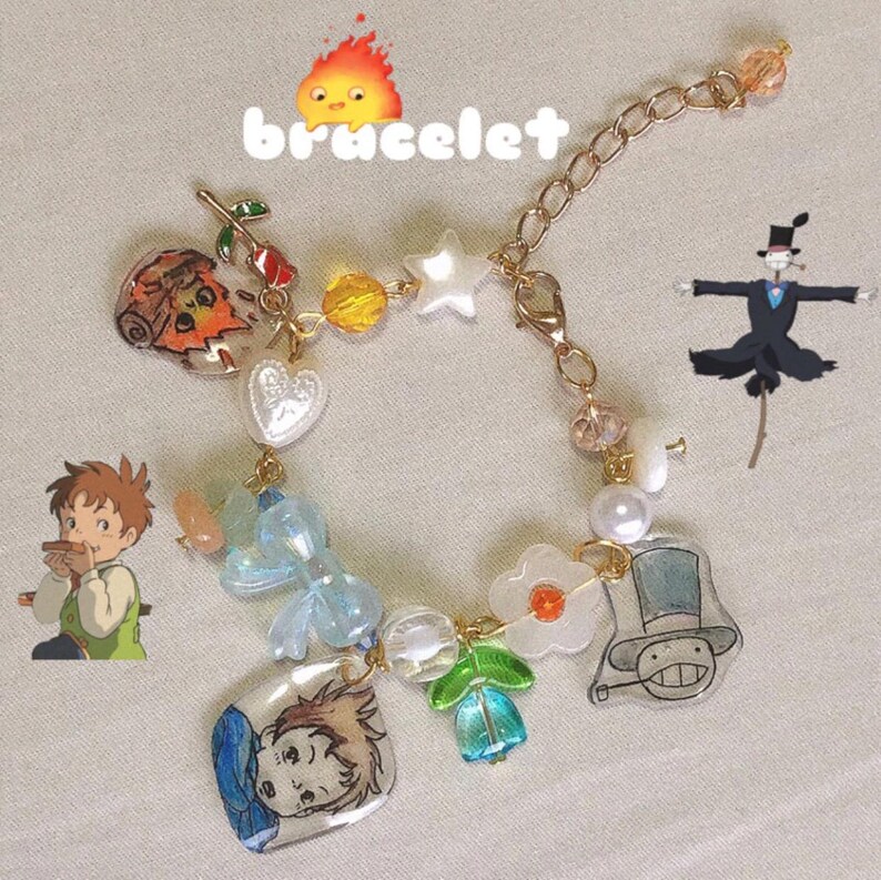 Studio Ghibli Howls Moving Castle Inspired Beaded Necklace Bracelet ...