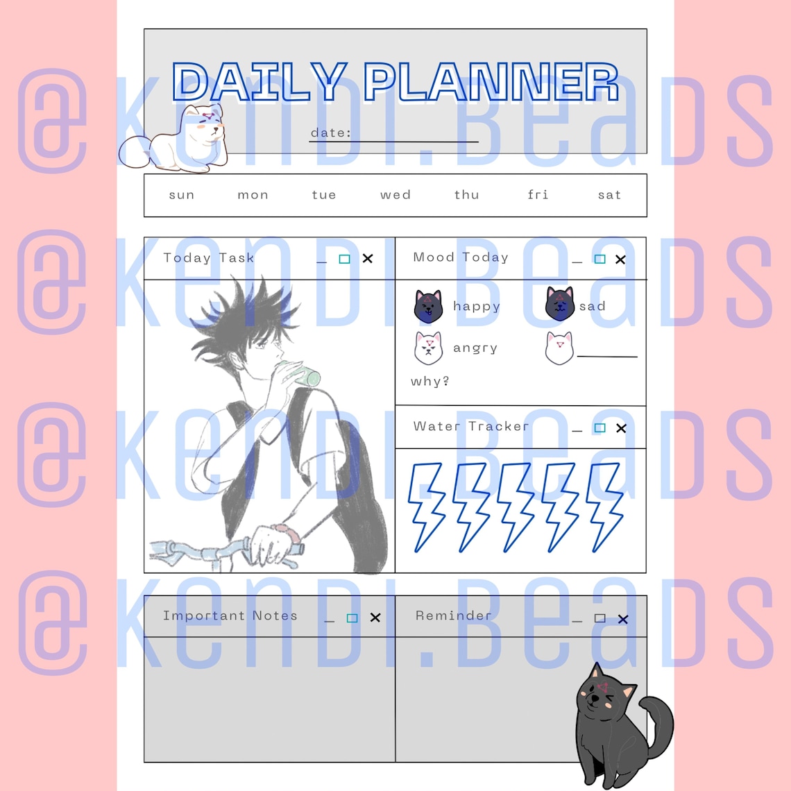 JUJUTSU KAISEN Anime Themed Printable Digital Planners and Notepad ...