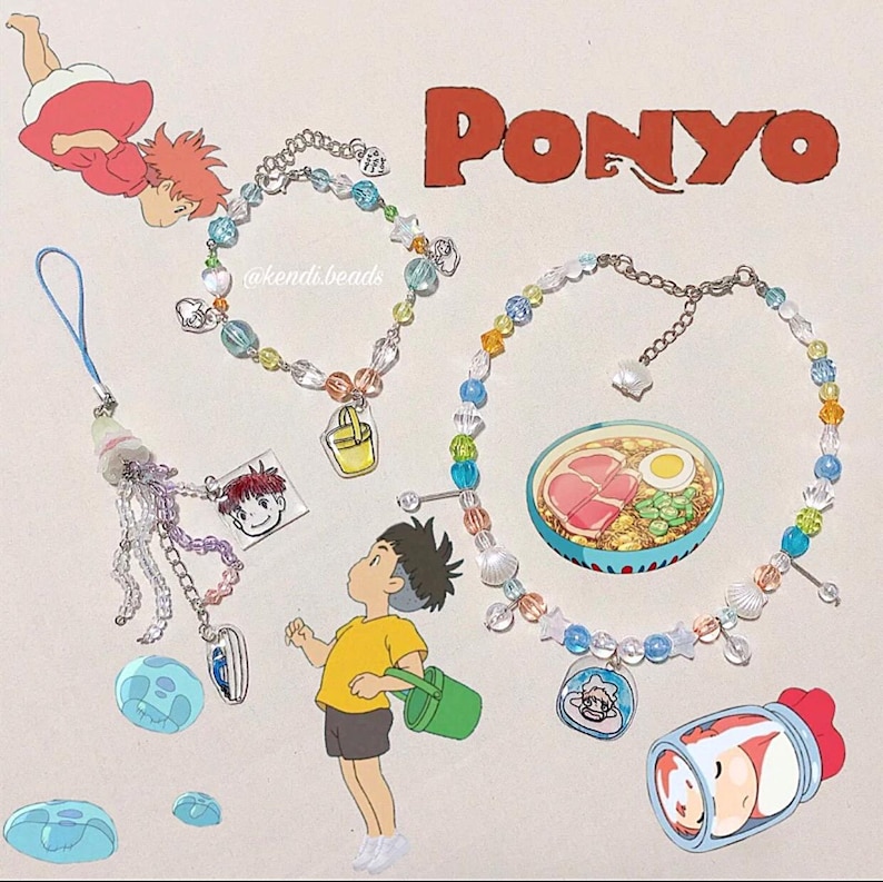 Studio Ghibli Ponyo on the Cliff by the Sea Inspired Beaded Necklace ...