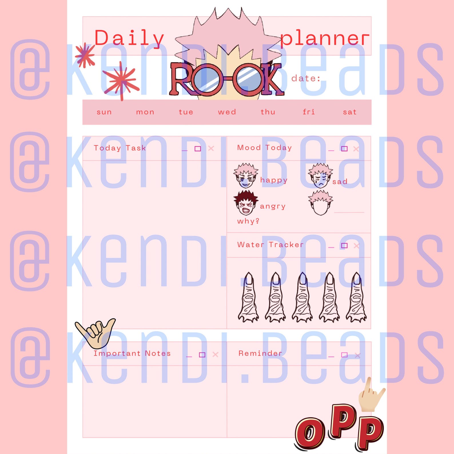 JUJUTSU KAISEN Anime Themed Printable Digital Planners and Notepad ...