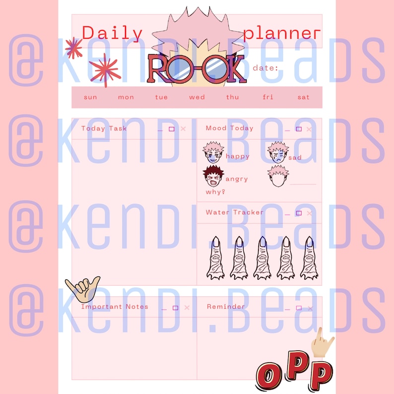 JUJUTSU KAISEN Anime Themed Printable Digital Planners and Notepad ...
