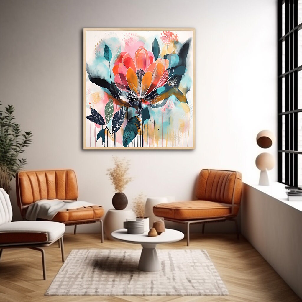Contemporary Flower Art for Modern Spaces - Etsy