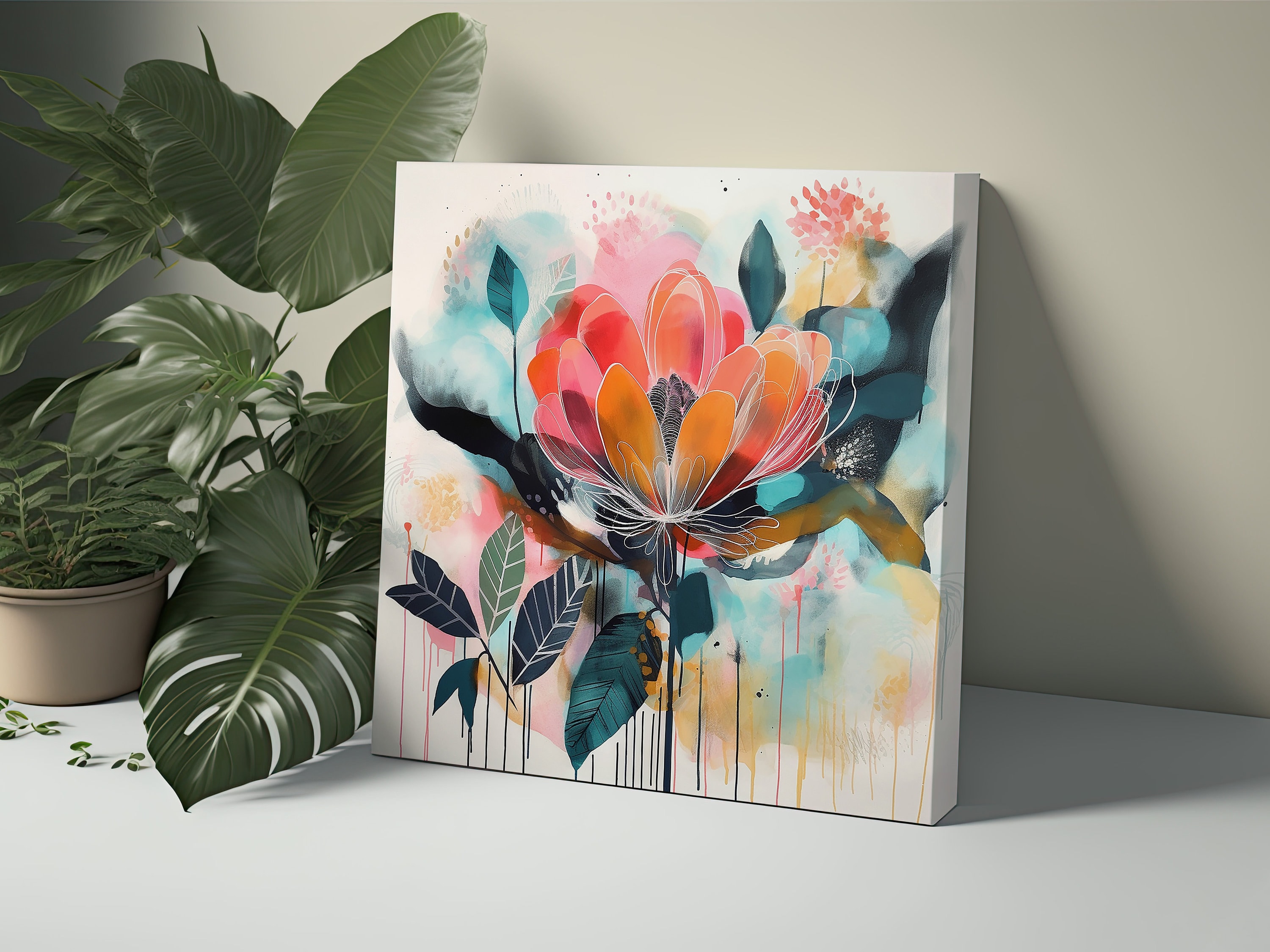 Contemporary Flower Art for Modern Spaces - Etsy