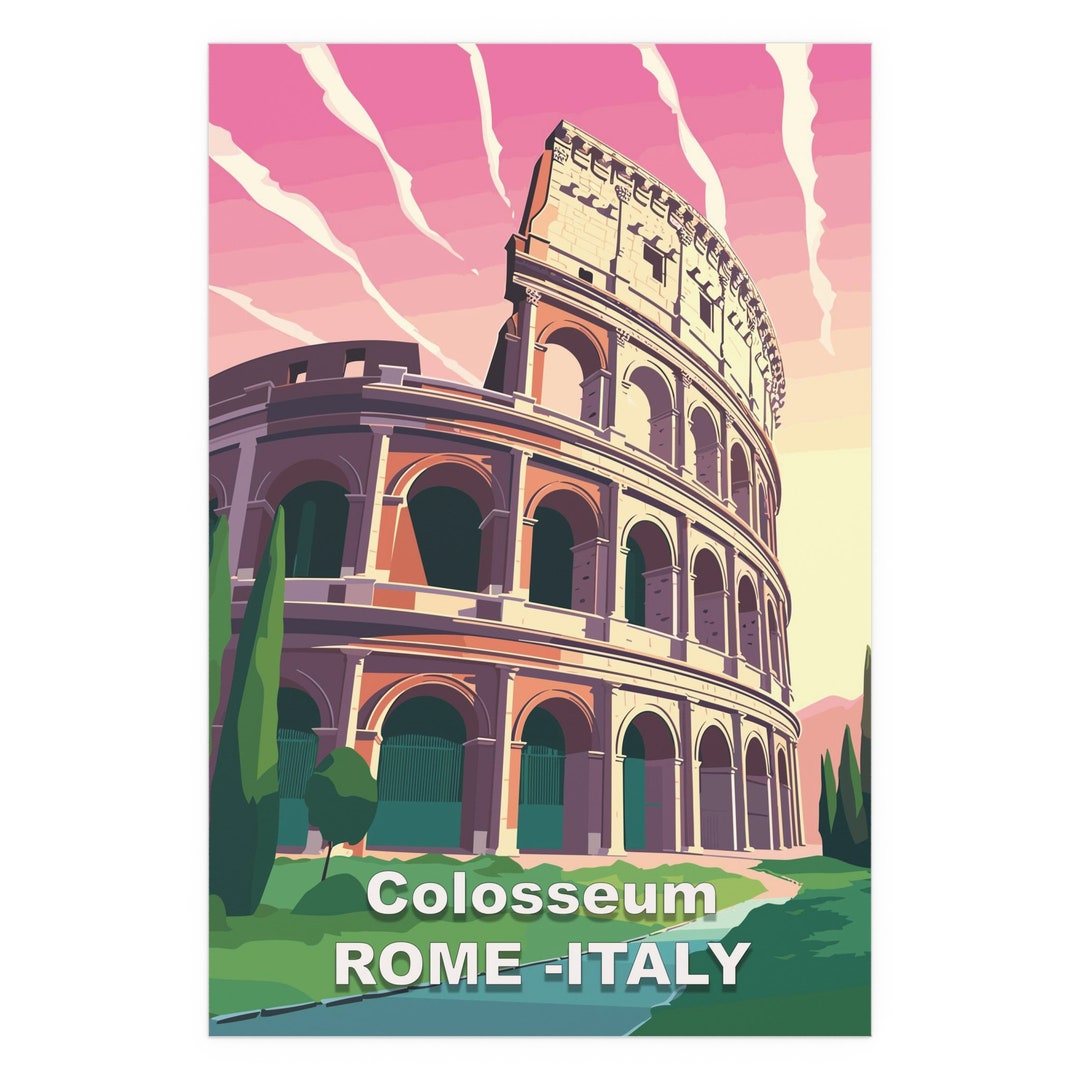 Contemporary Colosseum, Rome, Italy, Indoor and Outdoor Silk Posters - Etsy