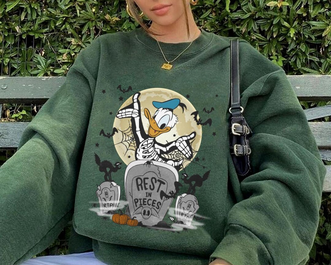 Donald Duck Costume Skeleton in Cemetery Cat Trick or Treat - Etsy