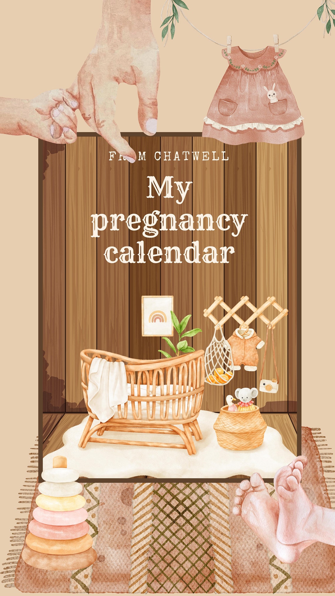My Pregnancy Calendar-printable Produce - Etsy