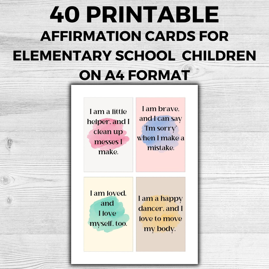 Back-to-school Printable Positive Affirmation Cards, Motivational Cards ...