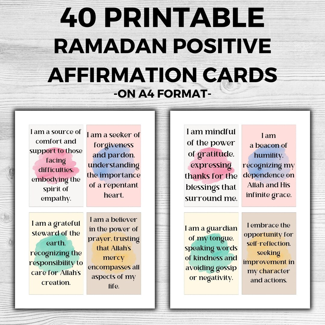 Printable Ramadan Positive Affirmation Cards, Imaan Booster, Eid ...