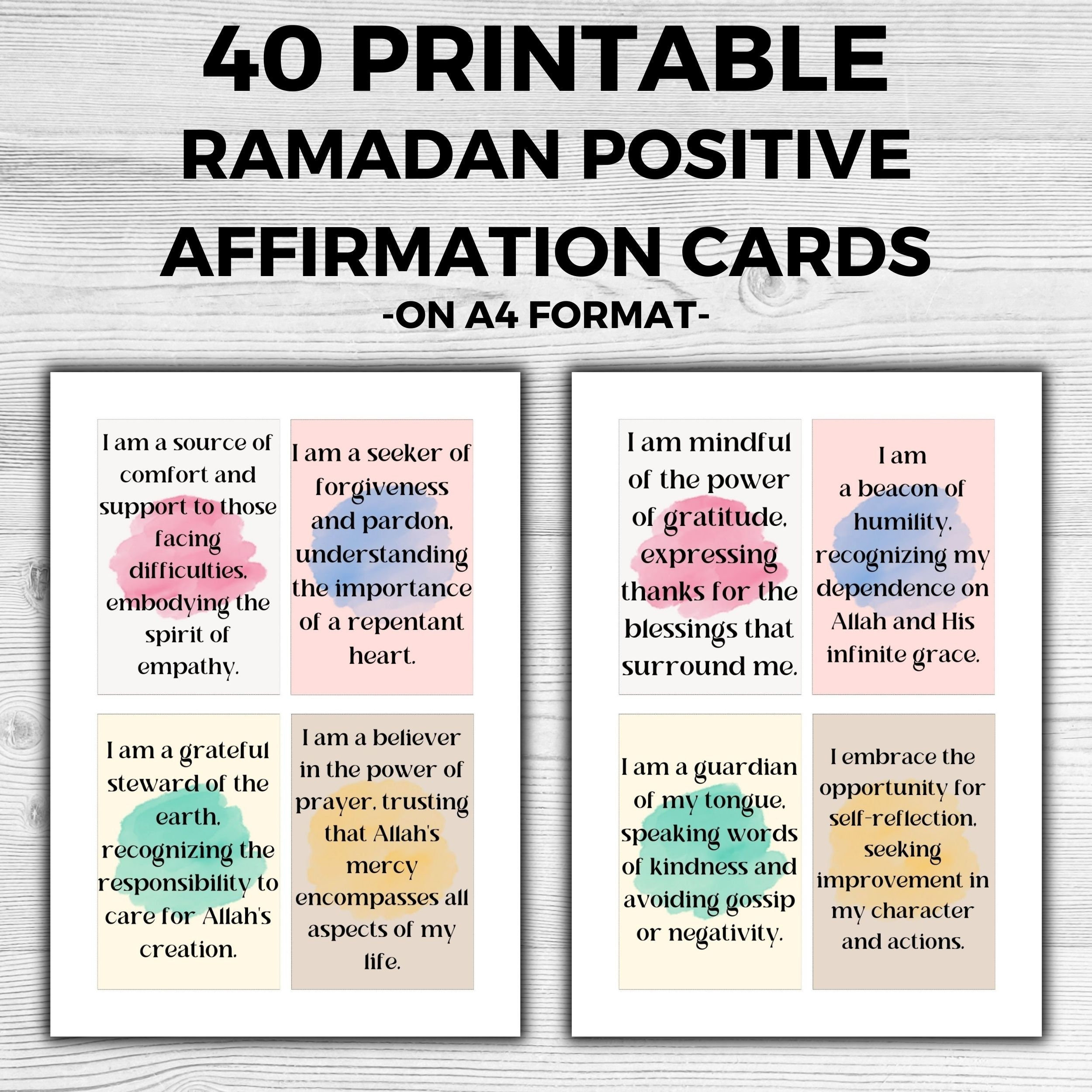 Printable Ramadan Positive Affirmation Cards, Imaan Booster, Eid ...