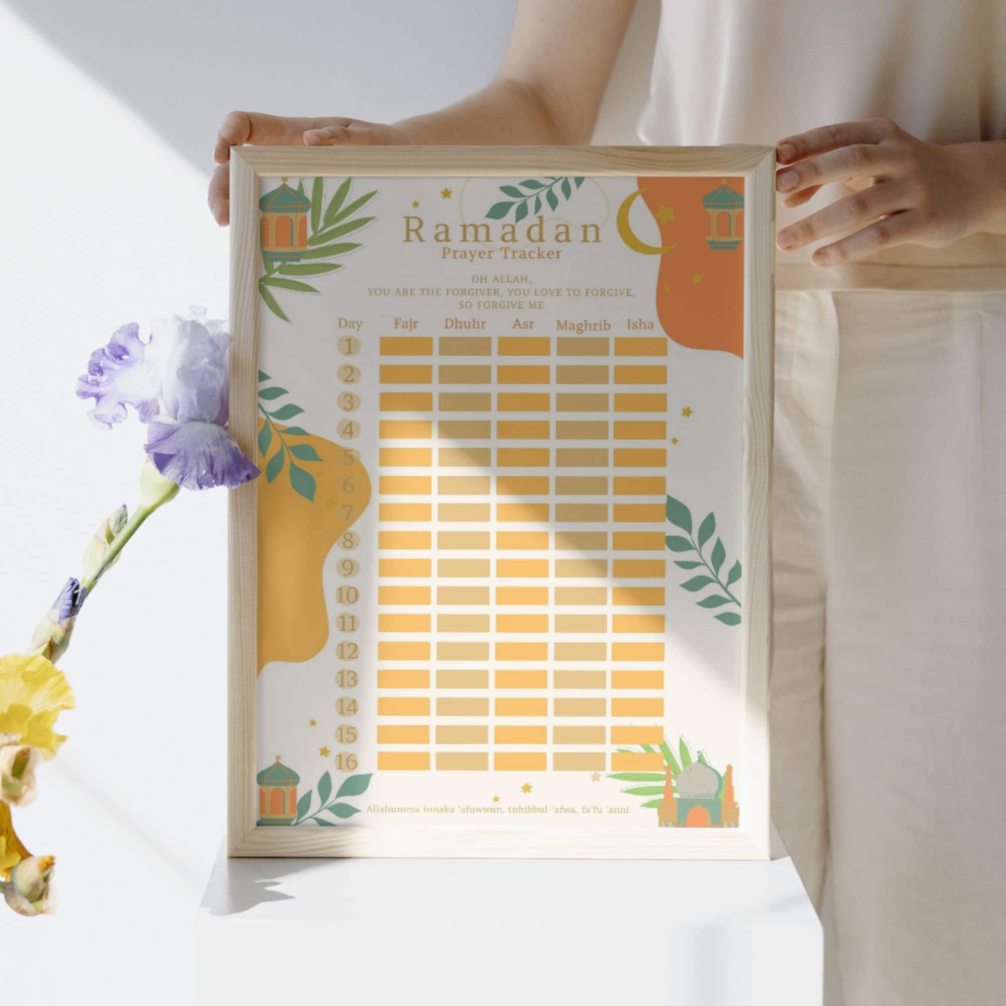 Printable Ramadan Prayer Tracker, Islamic BOHO, Muslim Planner, Muslim ...