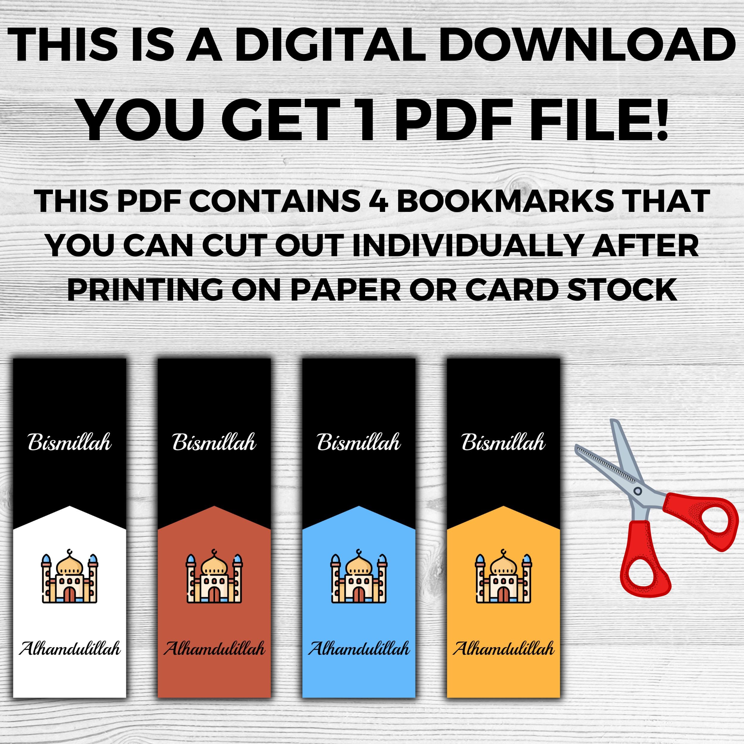 Islamic Quran Bookmark Printable Mosque Nikkah Favor Muslim - Etsy