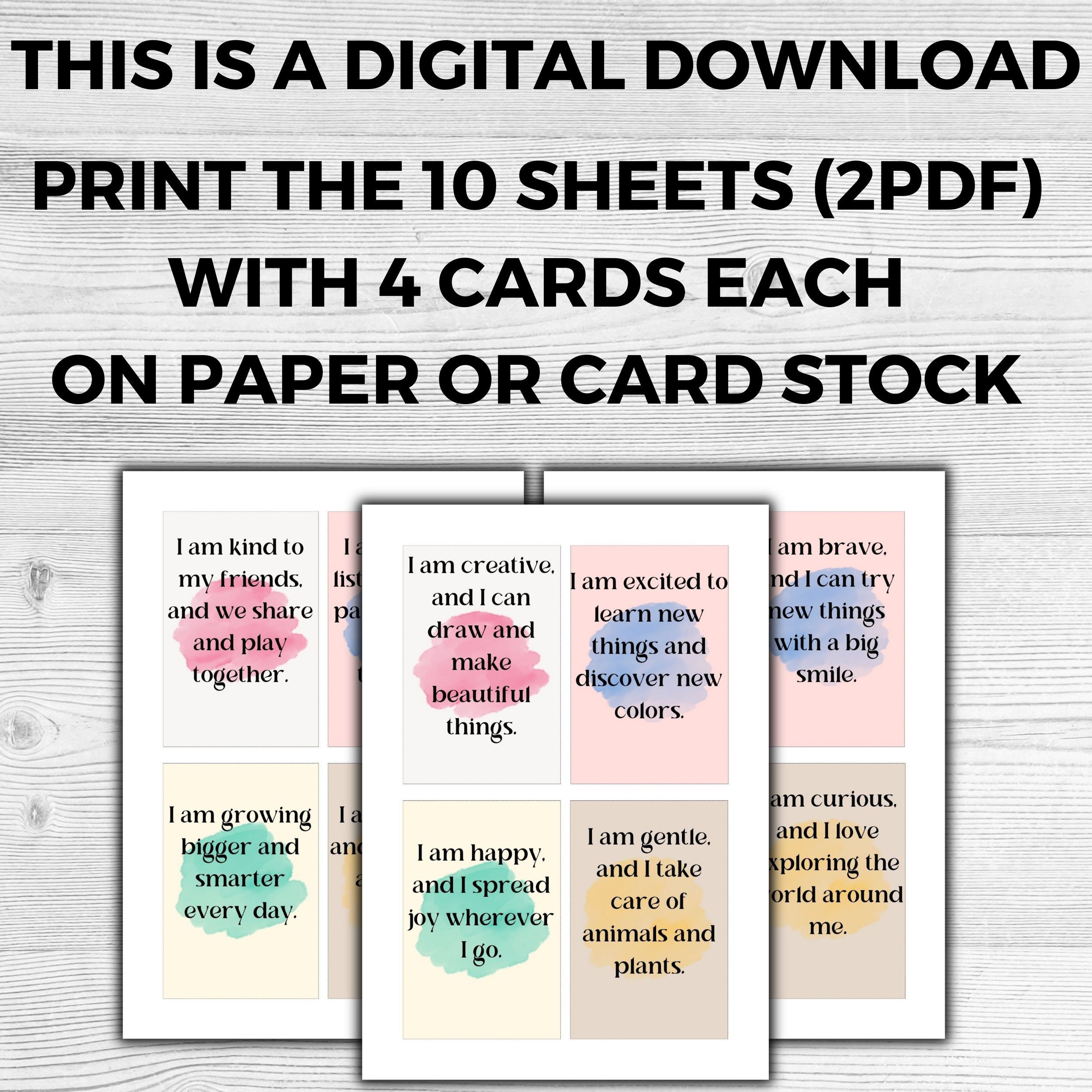 Back-to-school Printable Positive Affirmation Cards, Motivational Cards ...