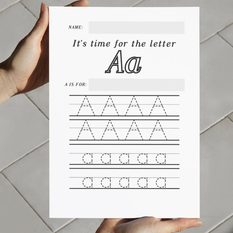Printable Alphabet Tracing Letters Worksheets, Trace Letters, Upper ...