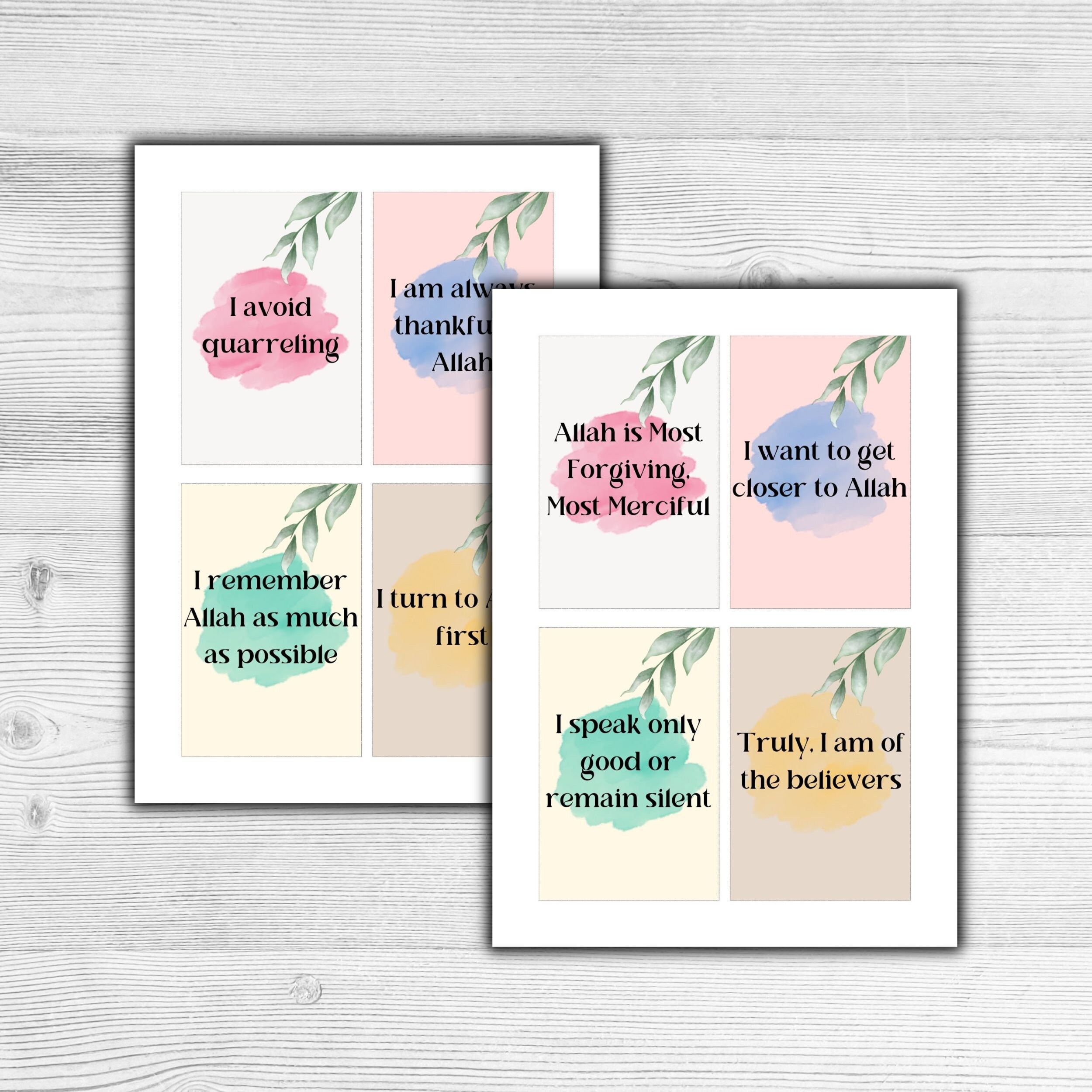 Muslim Positive Affirmation Cards Printable, Ramadan Reminder, Imaan ...