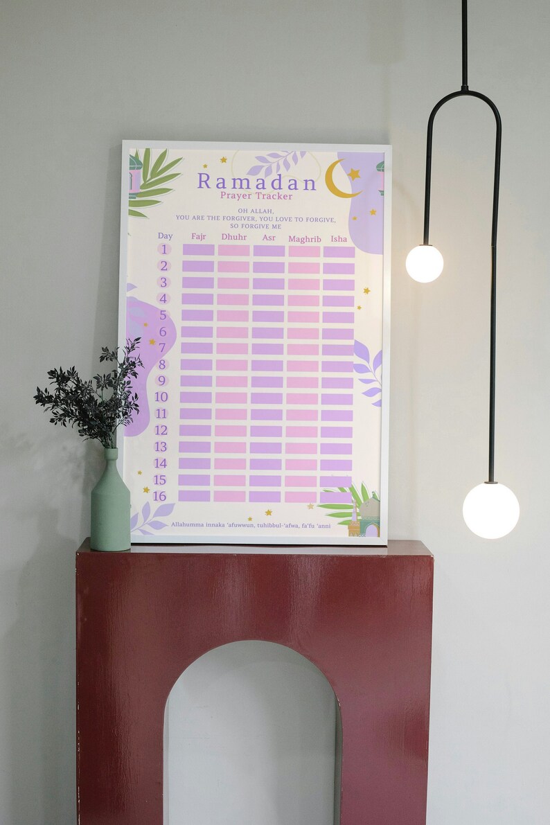 Printable Ramadan Prayer Tracker, Islamic BOHO, Muslim Planner, Muslim ...