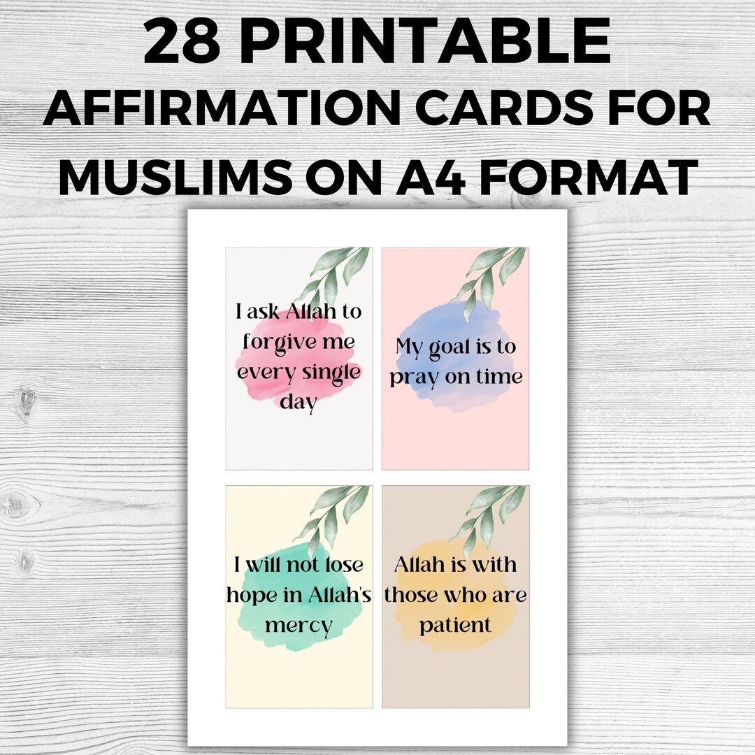 Muslim Positive Affirmation Cards Printable, Ramadan Reminder, Imaan ...