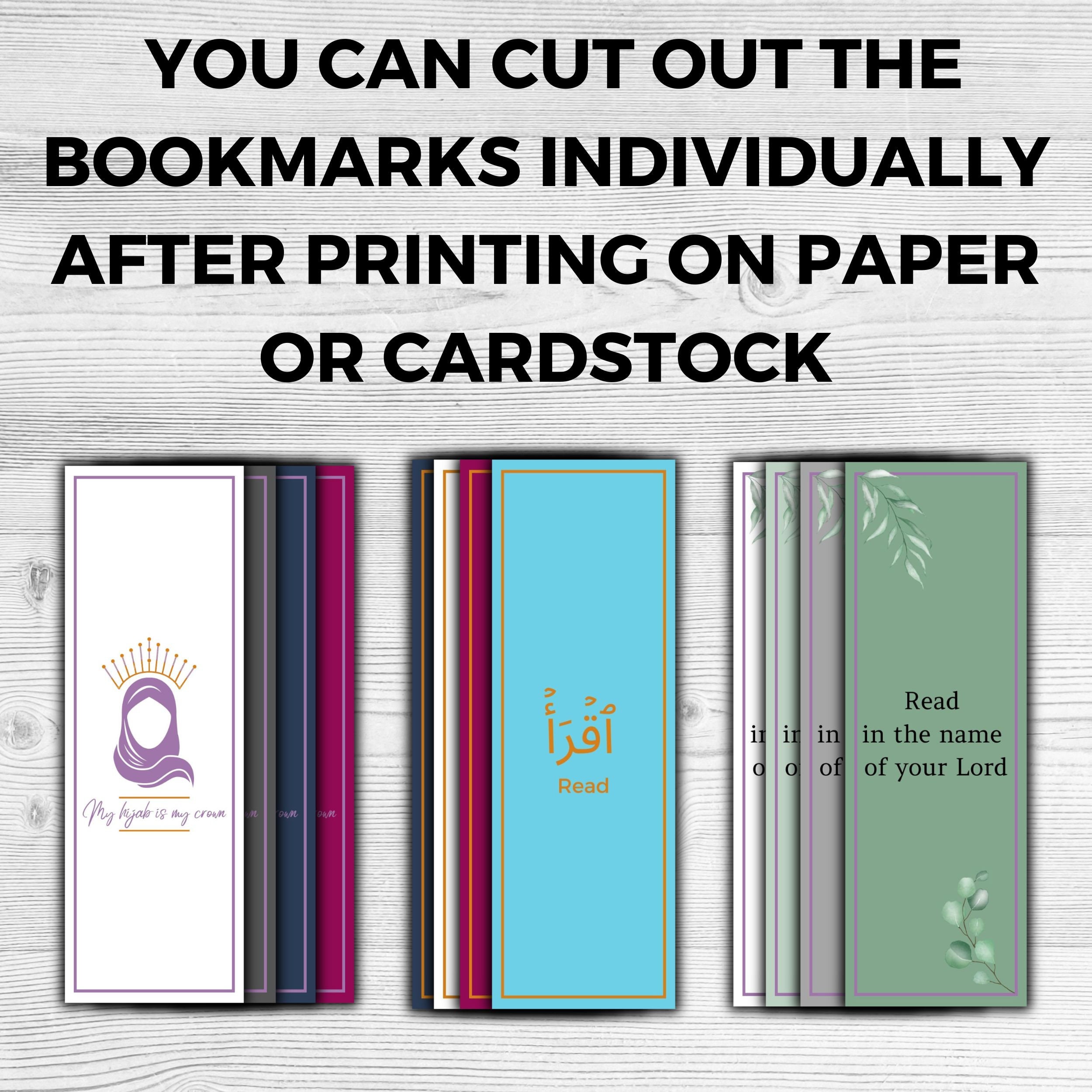 28 Islamic Quran Bookmark Printable, Iqra, Nikkah Favor, Muslim ...