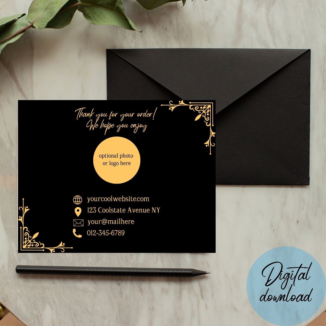 Editable Small Business Thank You Card Template, Custom Package Inserts ...