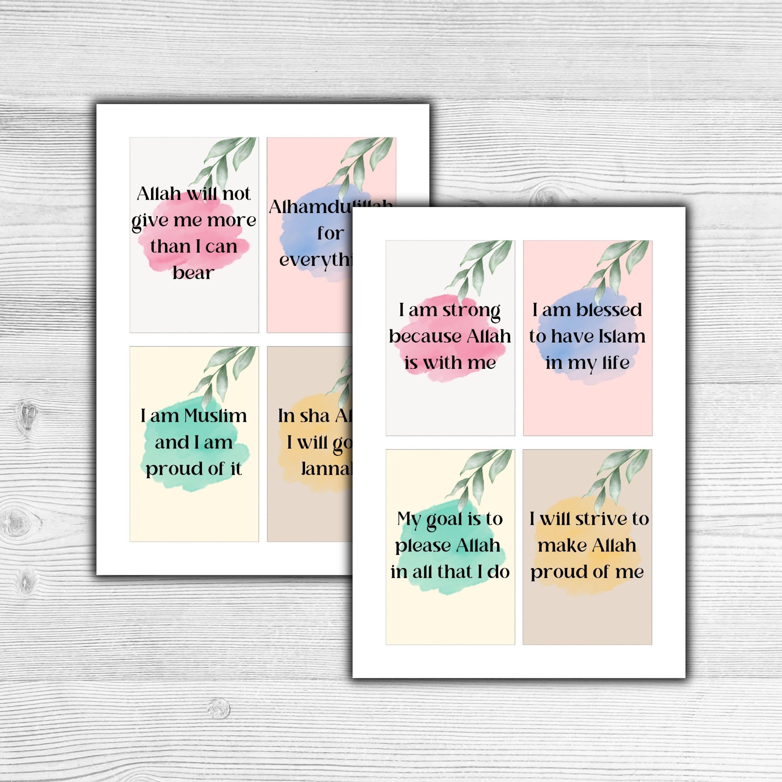Muslim Children Printable Positive Affirmation Cards Imaan - Etsy