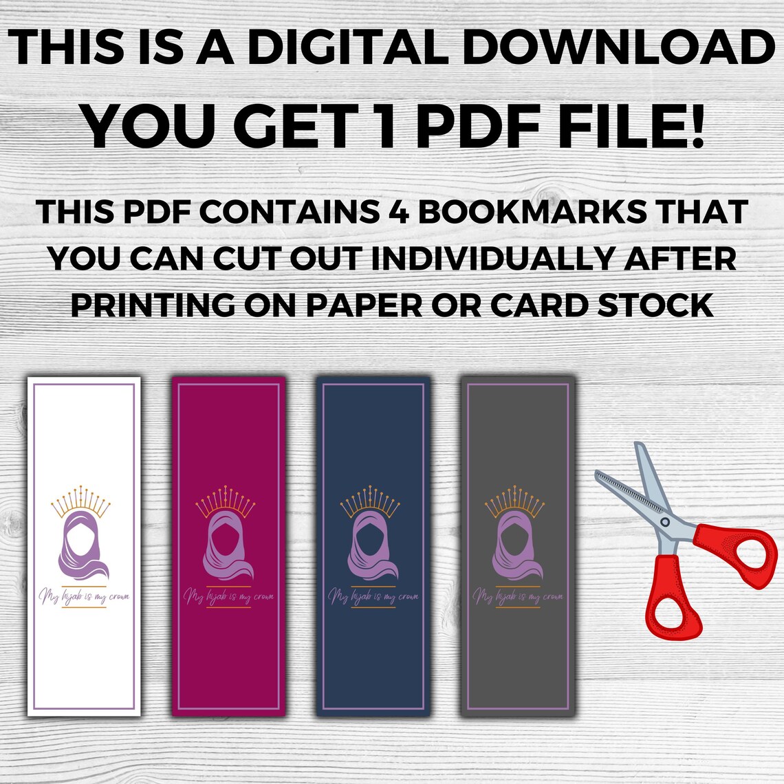 Islamic Quran Bookmark Printable, My Hijab, Nikkah Favor, Muslim ...