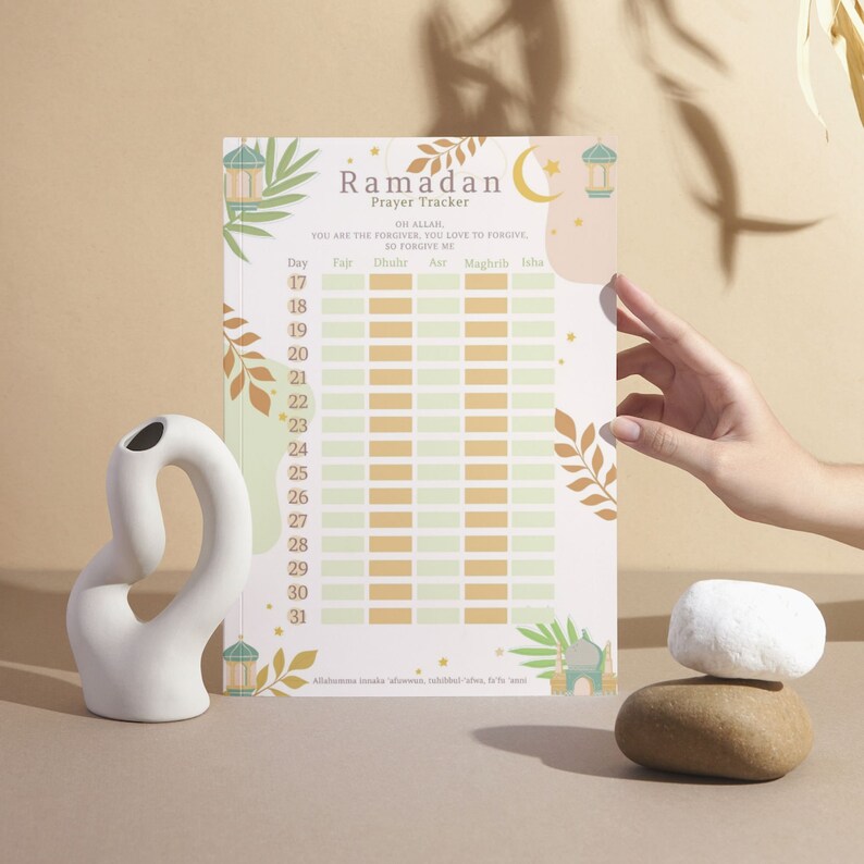 Printable Ramadan Prayer Tracker, Islamic BOHO, Muslim Planner, Muslim ...