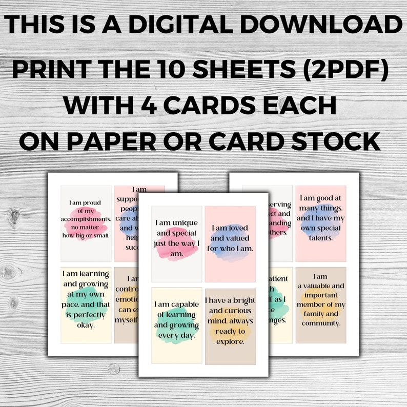 40 Printable Positive Affirmation Cards for Adults With Autism ...