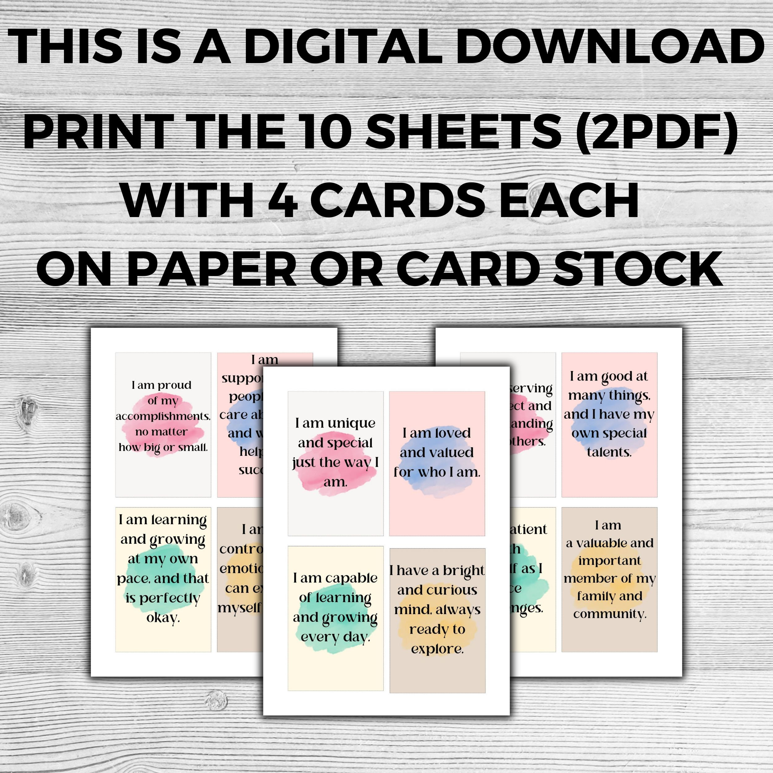 Printable Positive Affirmation Cards for Children With Autism - Etsy