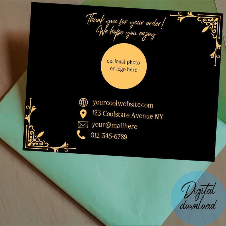 Editable Small Business Thank You Card Template, Custom Package Inserts ...