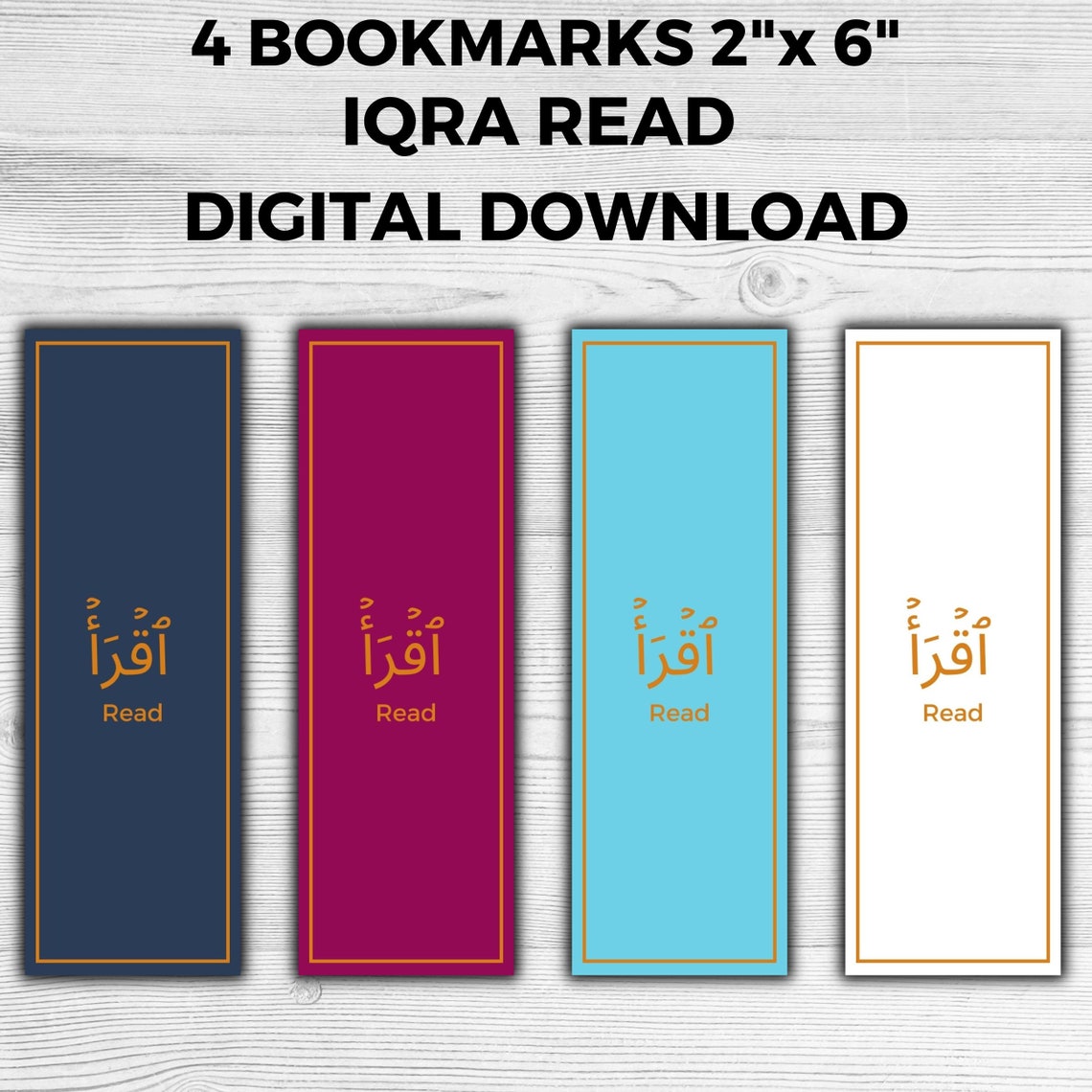Islamic Quran Bookmark Printable, Iqra, Nikkah Favor, Muslim Bookmark ...