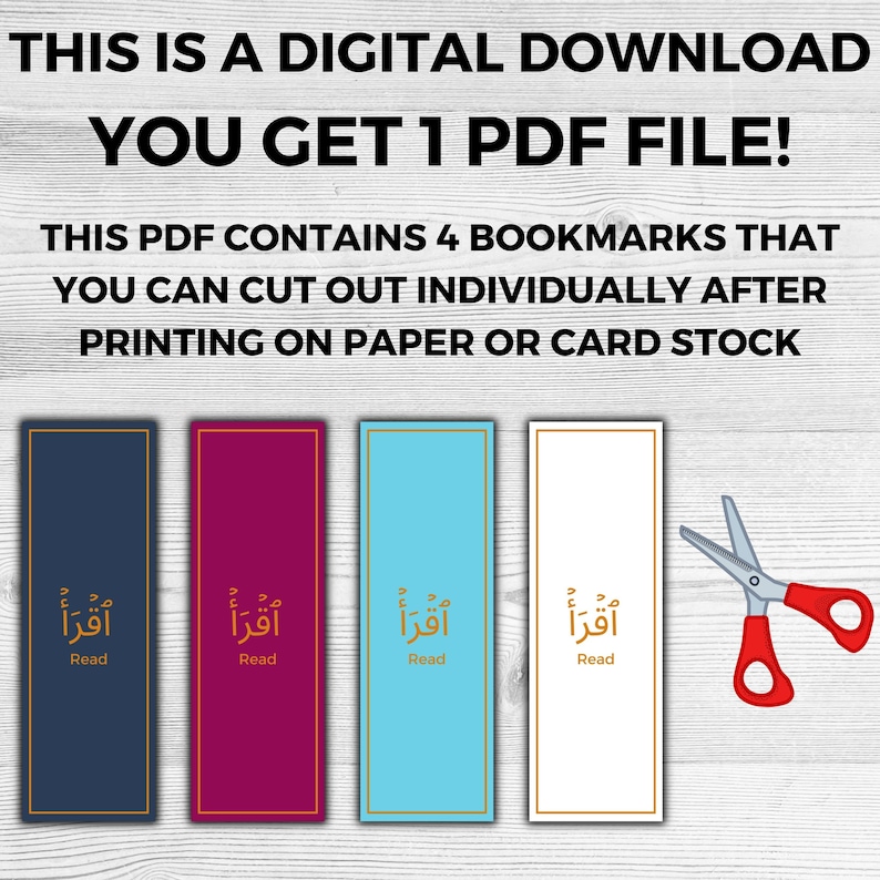 Islamic Quran Bookmark Printable, Iqra, Nikkah Favor, Muslim Bookmark ...
