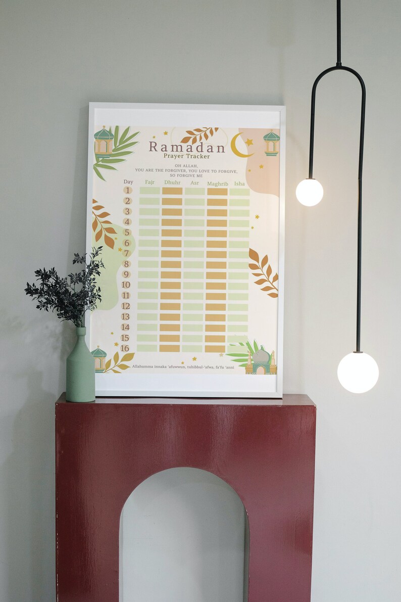 Printable Ramadan Prayer Tracker, Islamic BOHO, Muslim Planner, Muslim ...