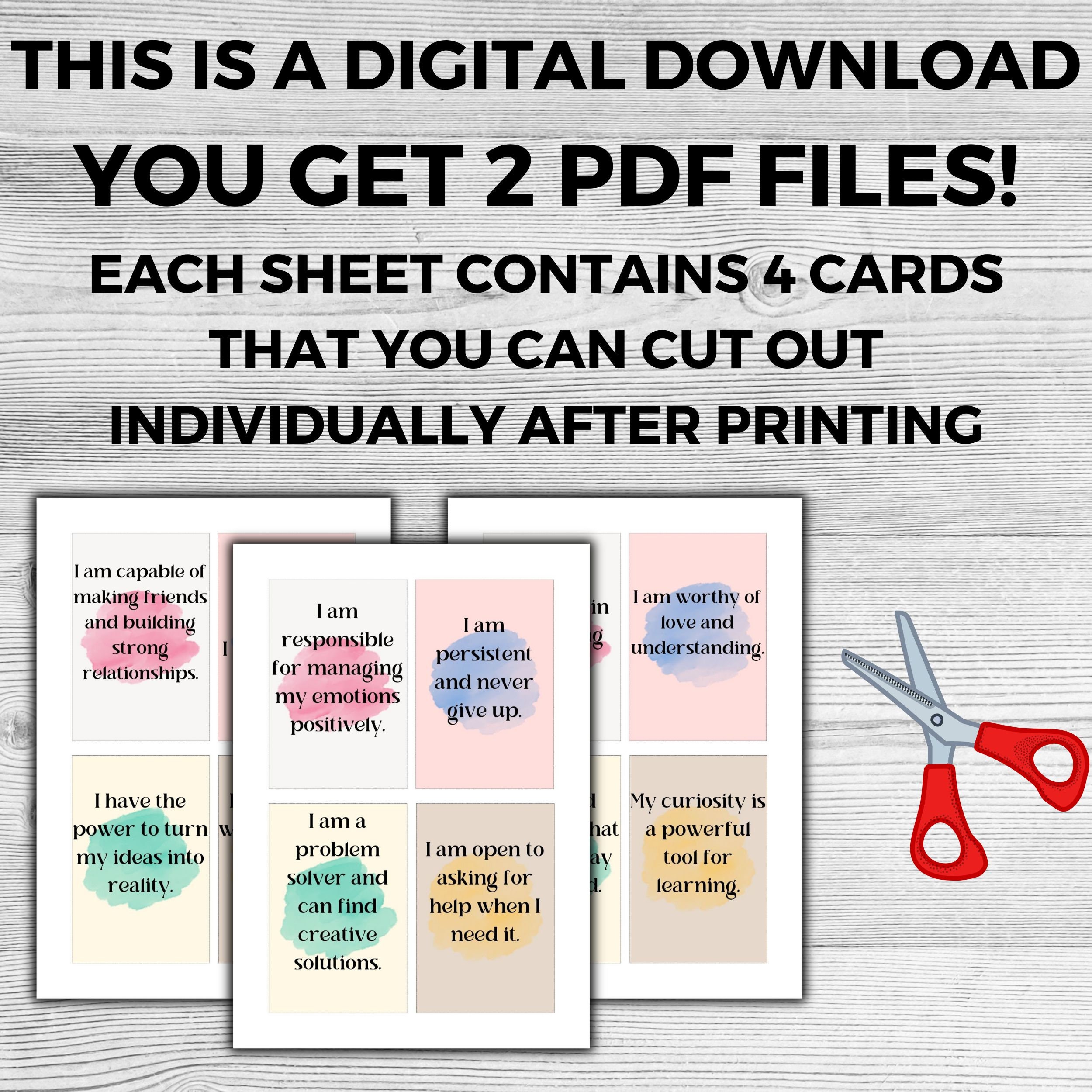 ADHD Positive Affirmation Cards Printable for Adults, ADD Digital ...