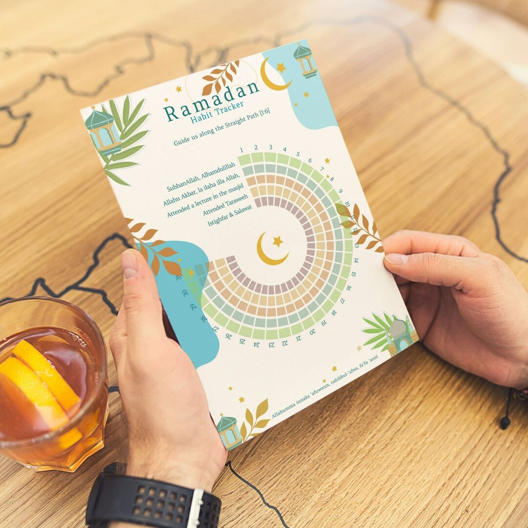 Printable Ramadan Habit Tracker, Islamic BOHO, Muslim Planner, Muslim ...