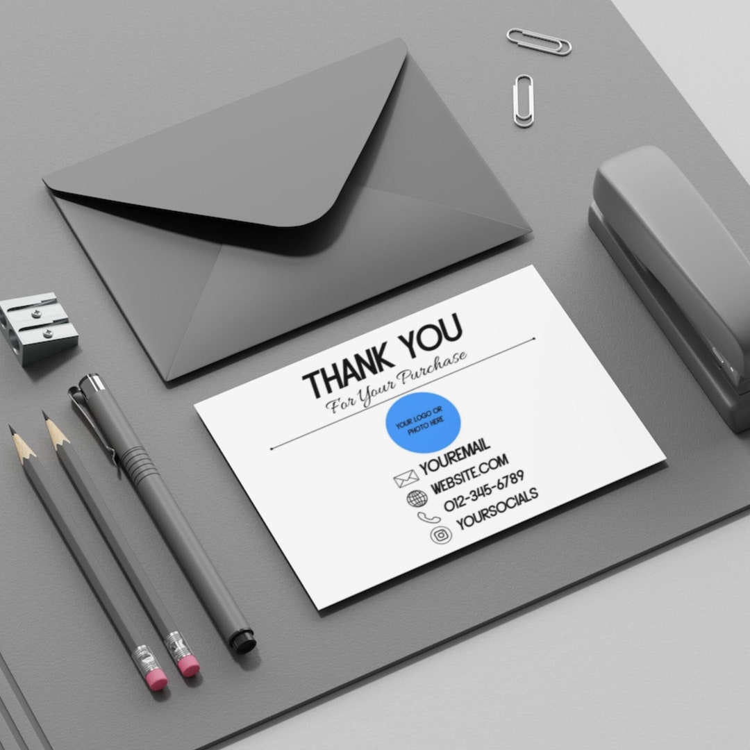 Editable Small Business Thank You Card Template, Custom Package Inserts ...