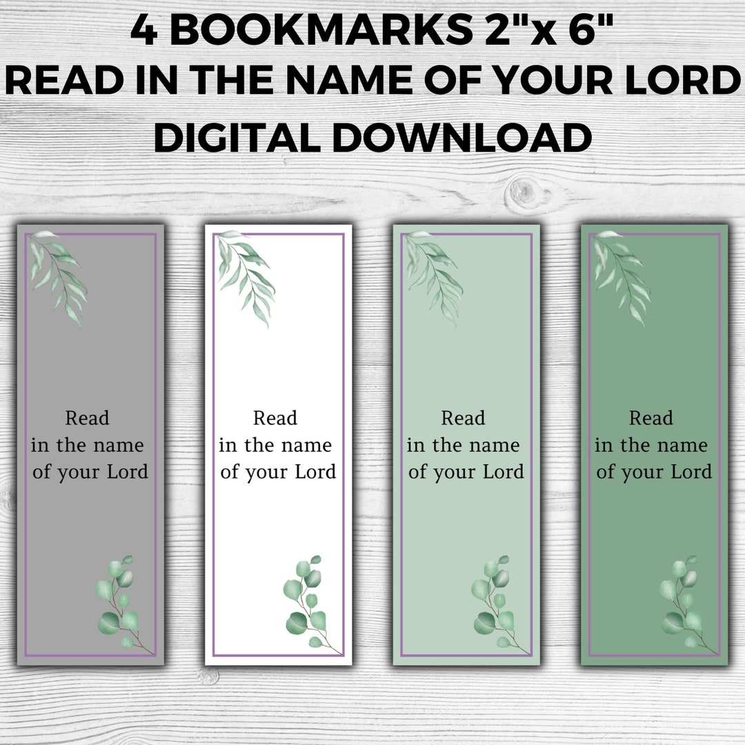 Islamic Quran Bookmark Printable, Iqra, Nikkah Favor, Muslim Bookmark ...