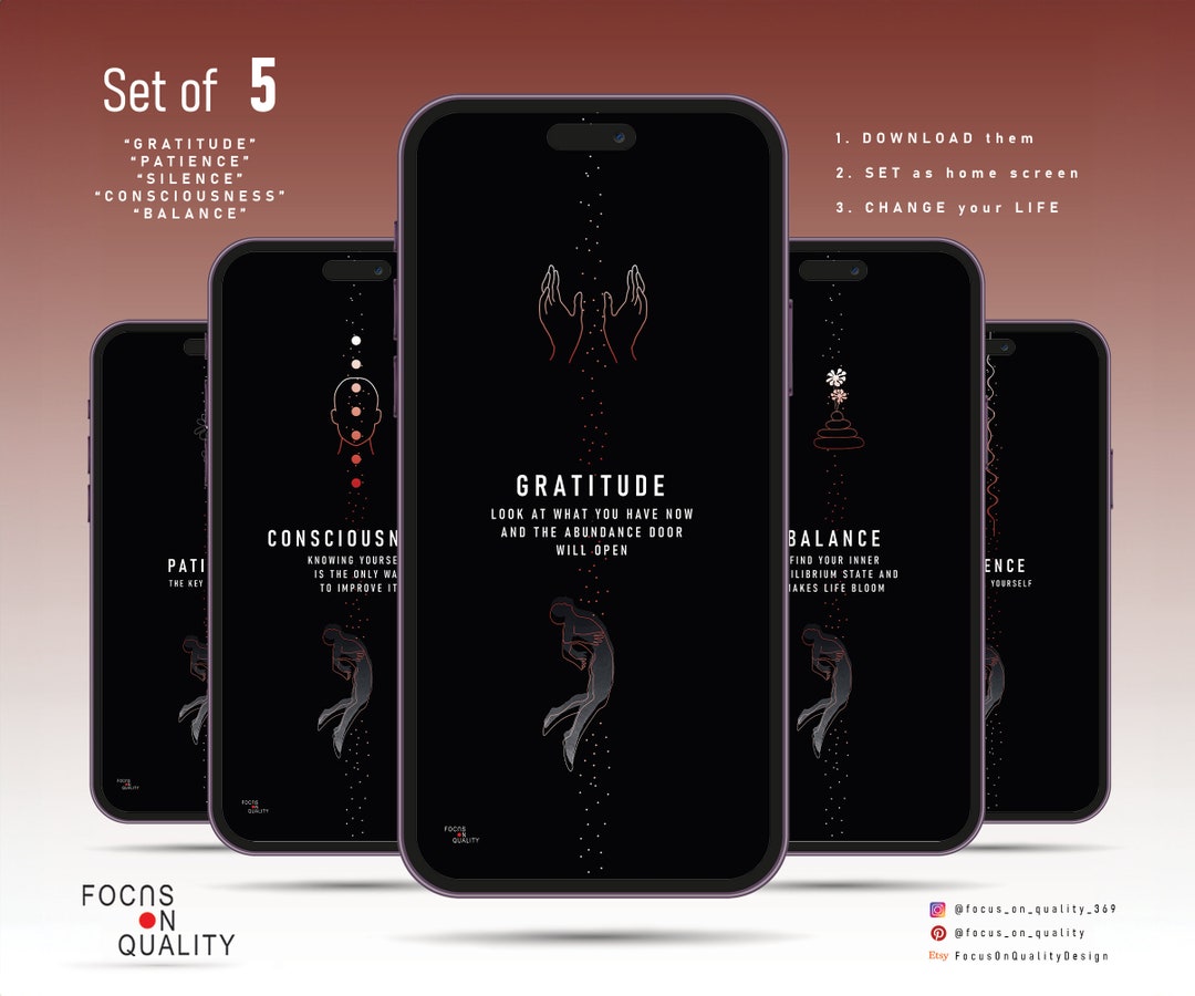 Set of 5 Motivational Phone Wallpaper - Etsy