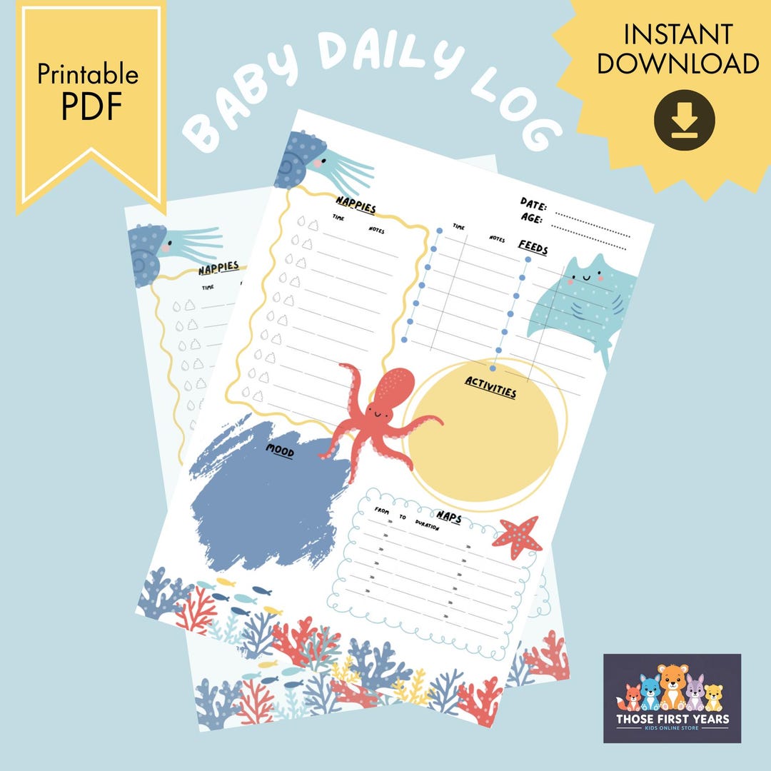 Printable Baby Daily Log | Newborn Feeding, Sleep & Nappy | A4 PDF ...