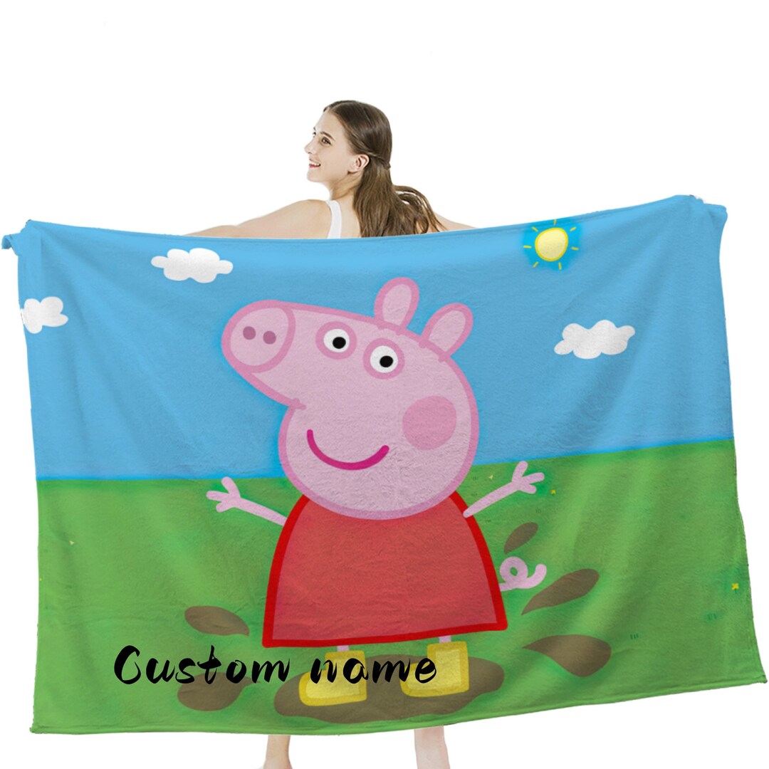 Peppa Pig Custom Name Blankets Personalized Throw Blanket With - Etsy