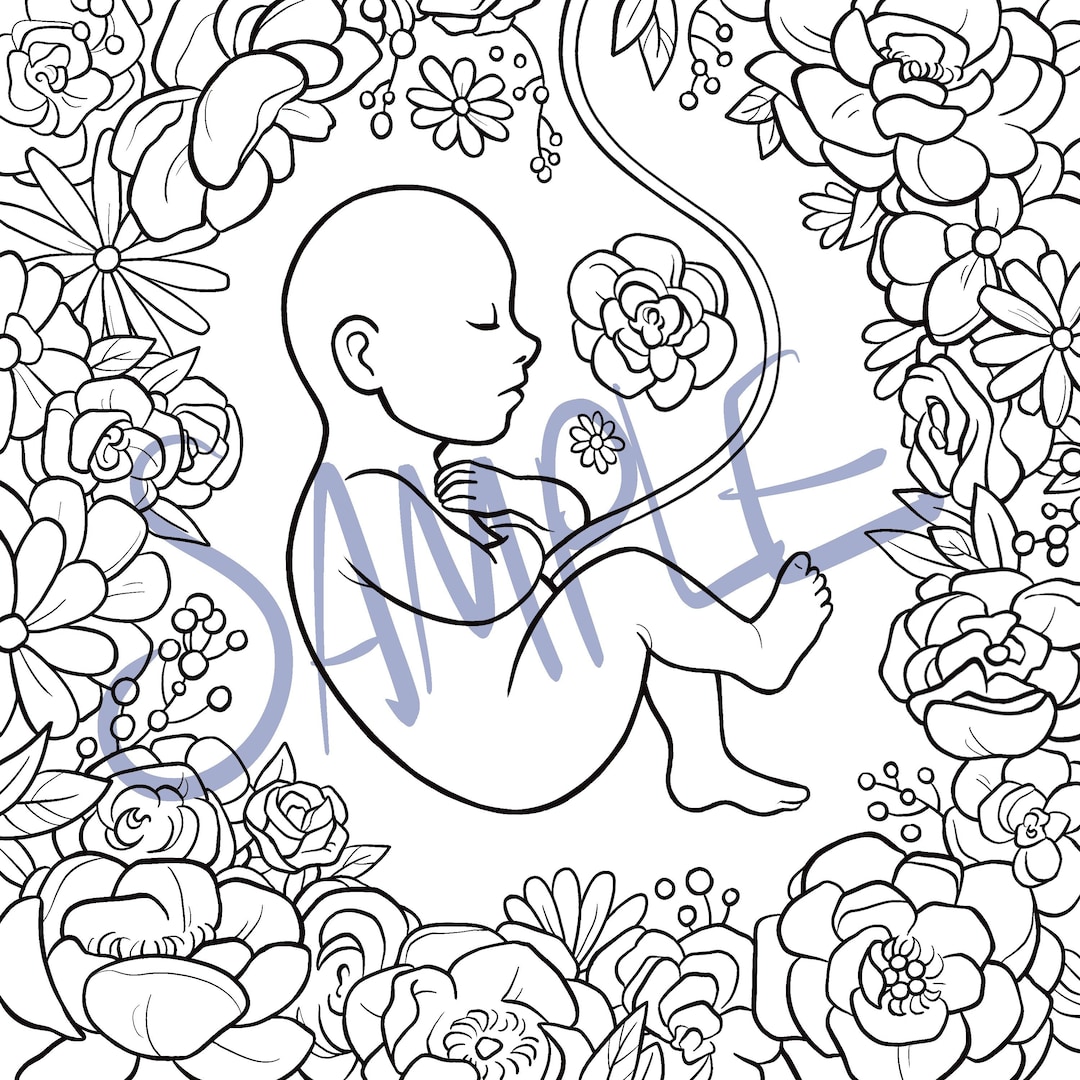 Fetus Flowers Coloring Page - Etsy