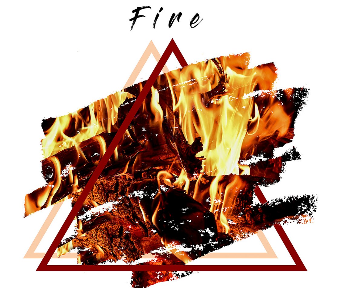 Fire Element Printable Wall Art, Fire Element Symbol and Text, the Four ...