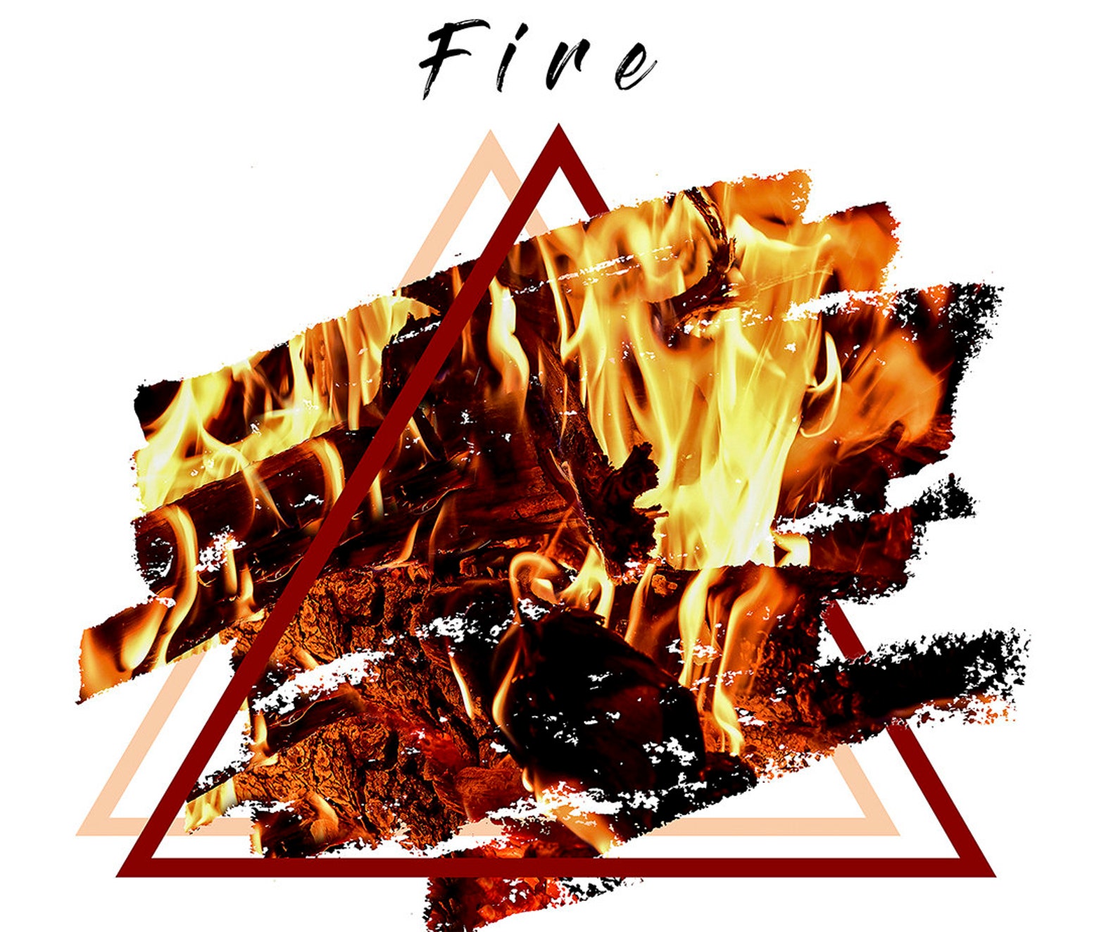 Fire Element Printable Wall Art, Fire Element Symbol and Text, the Four ...