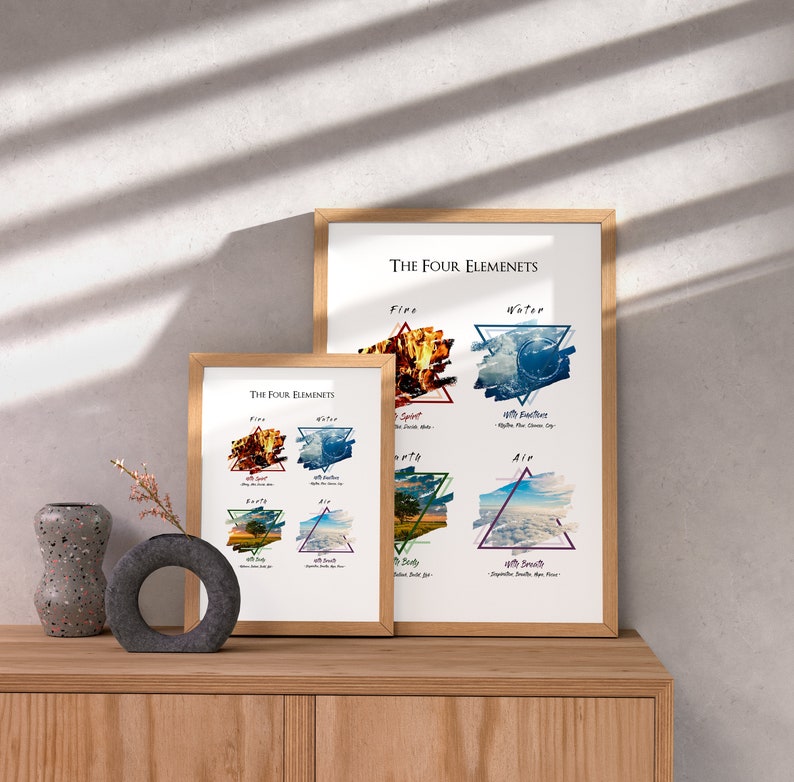 Four Elements Wall Art, Digital Download and Printable Poster, Vertical ...