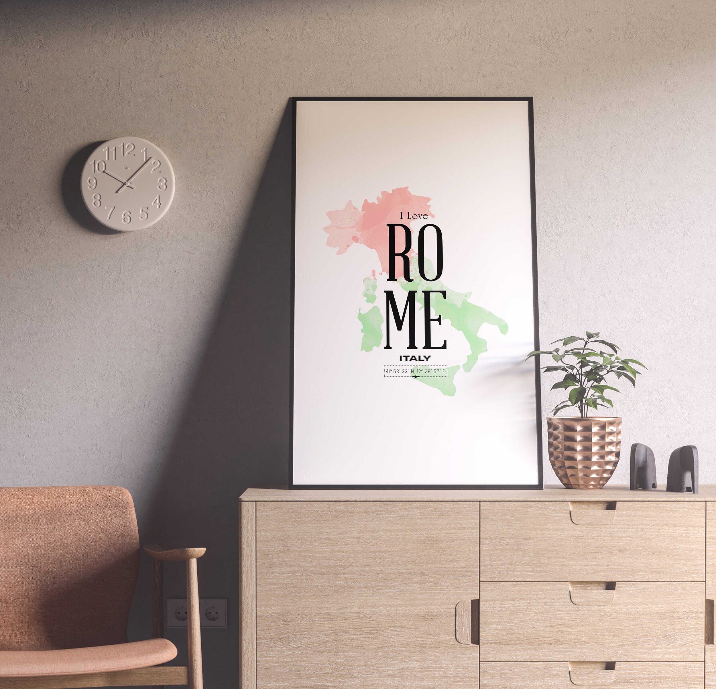 Rome Travel Poster | Italy Map Art | Flag Colors Travel Print | Europe ...