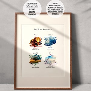 Four Elements Wall Art, Digital Download and Printable Poster, Vertical ...